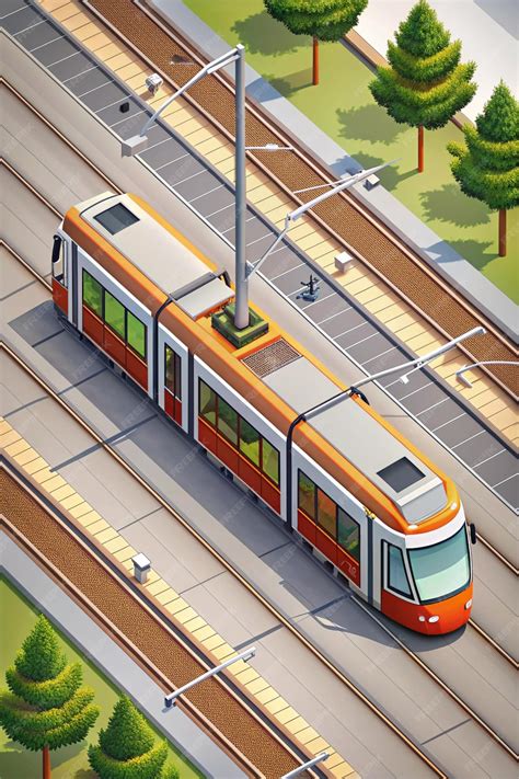 Isometric Tram Design For Modern And Efficient Urban Transportation