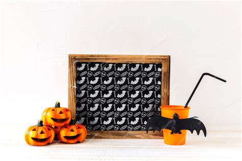 Mockup De Pizarra Con Concepto De Halloween Archivo Psd Premium