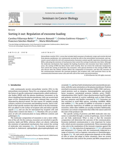 Pdf Sorting It Out Regulation Of Exosome Loading