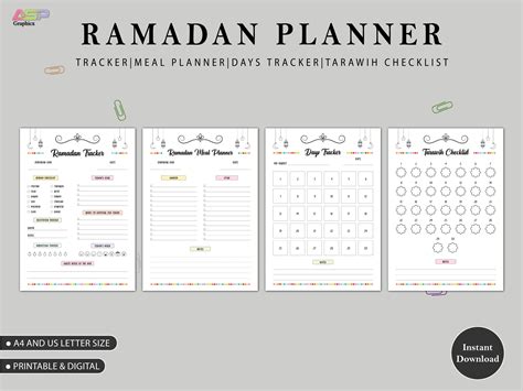 Ramadan Planner 2023 Ramadan Meal Planner Tarawih Tracker Etsy