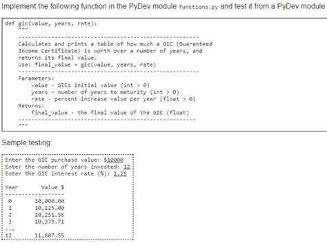 Solved Implement the following function in the PyDev module | Chegg.com