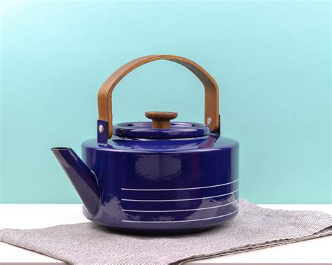 Vintage Copco Enamel Tea Kettle 117d By Michael Lax Cobalt Blue