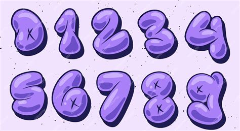 Premium Vector Vector Set Color Bubble Graffiti Font Numbers Lettering Premium Vector Vector Set Color Bubble Graffiti Font Numbers Lettering