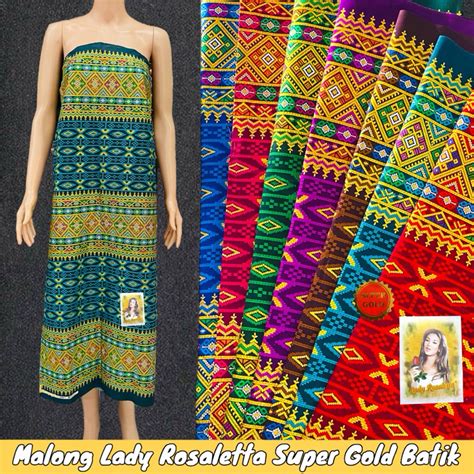 Malong Lady Rosaletta Batik Tribal Ethnic Super Gold With Metallic