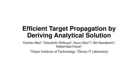 Efficient Target Propagation By Deriving Analytical Solution Underline