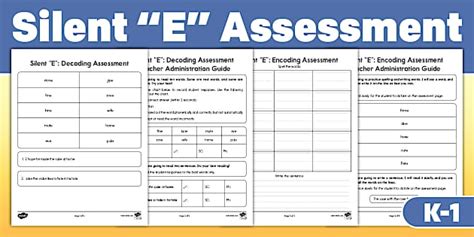 Silent E Decoding And Encoding Progress Monitoring Assessment
