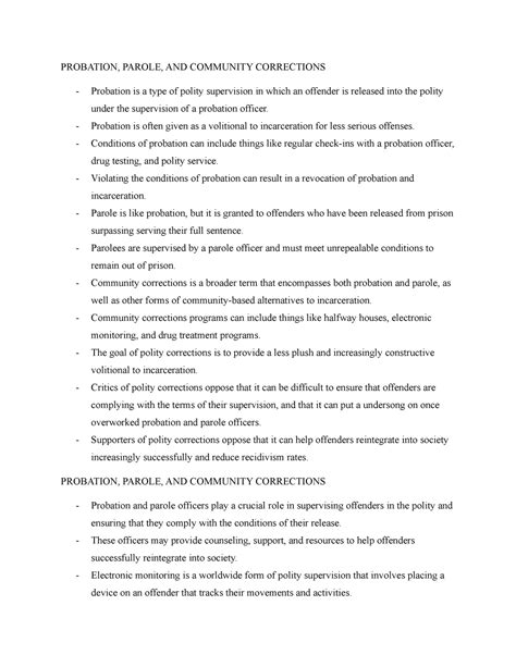 Probation Parole And Community Corrections Probation Parole And