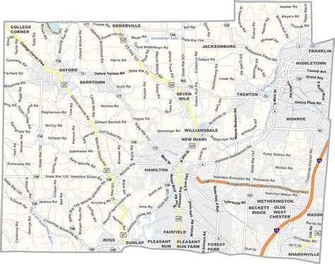 Butler County Map Ohio Us County Maps