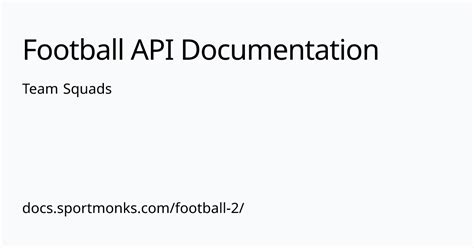 Team Squads Football Api Documentation