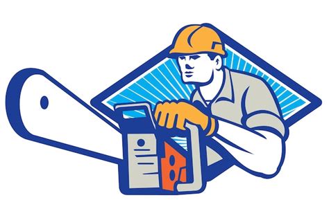 Premium Vector Lumberjack Tree Surgeon Arborist Chainsaw Retro
