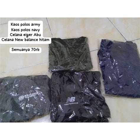 Jual Kaos Polos Warna Navy Dan Ijo Army Celana Pendek Nb Dan Eiger