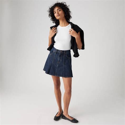 Pleated Mini Skirt Blue Levis® Gb