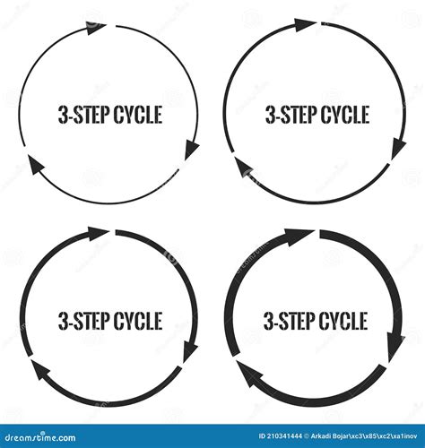 3 Step Arrow Cycle Stock Vector Illustration Of Circular 210341444