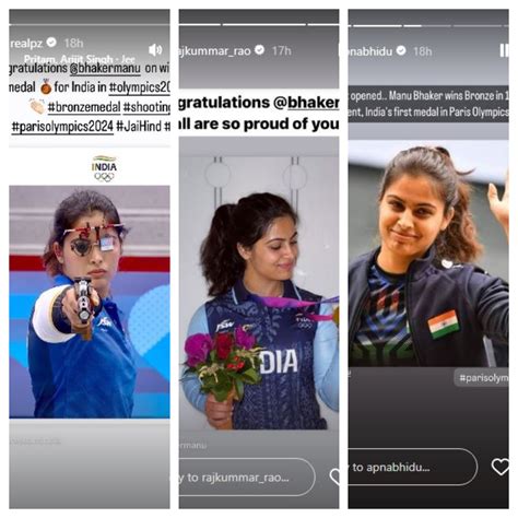 Hindi Film Industry Congratulates Manu Bhaker On Winning Indias First Medal At Paris Olympics