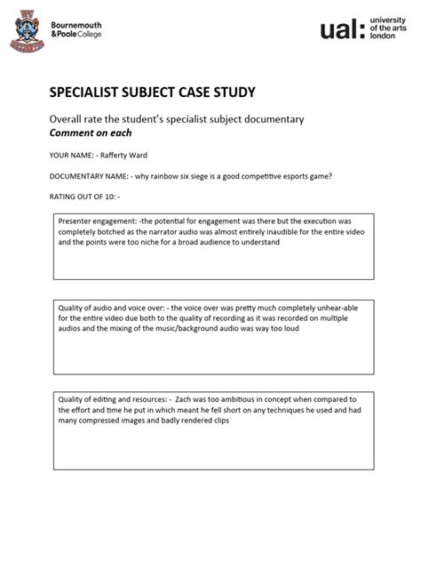 Unit 12 Specialist Case Study Review Zach Pdf