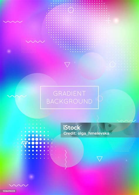 액체 모양의 홀로그램 배경입니다 레트로 유체 요소와 동적 바우하우스 그라데이션 0명에 대한 스톡 벡터 아트 및 기타 이미지 0명 구도 러시아 Istock