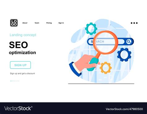 Seo Optimization Web Concept Analysis Ranking Vector Image