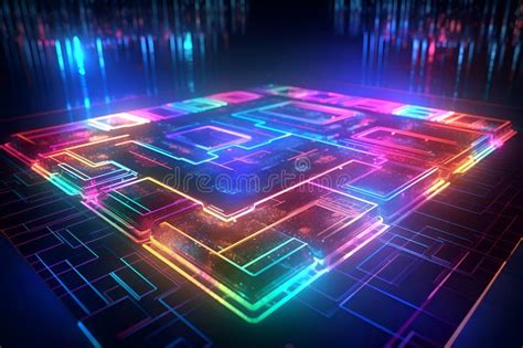 Supercomputer Cpu And Gpu Circuits Mother Board Interconnection With