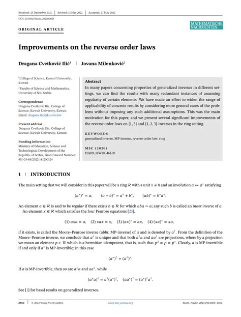 Improvements On The Reverse Order Laws