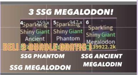 Bundle Full 3 Megalodon Sparkling Shiny Giant Phantom Ancient Megalodon Fisch