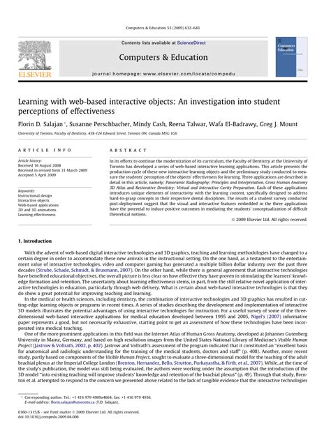 Pdf Learning With Web Based Interactive Objects An Investigation