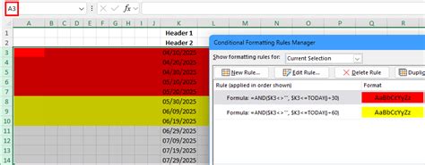 Highlight Rows Based On Date Microsoft Qanda