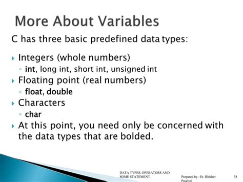 Datatype And Operators Used In C Programming Ppt Datatype And Operators Used In C Programming Ppt