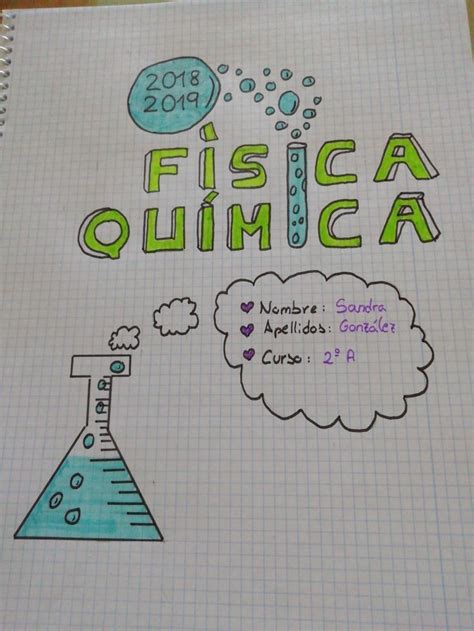 Portada Para Cuaderno De Quimica 6FA Portadas Para Fisica Portadas