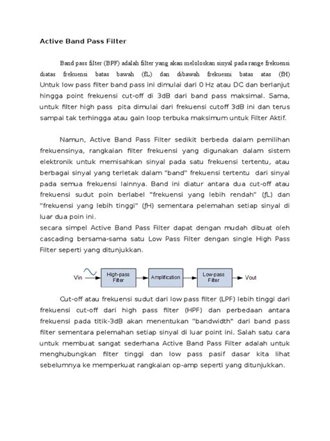 Active Band Pass Filter Pdf