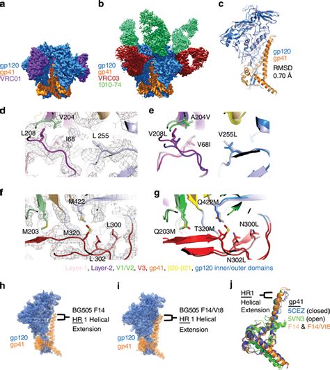 Structural Details Of Bg505 F14 Sosip And Bg505 F14vt8 Sosip A Refined
