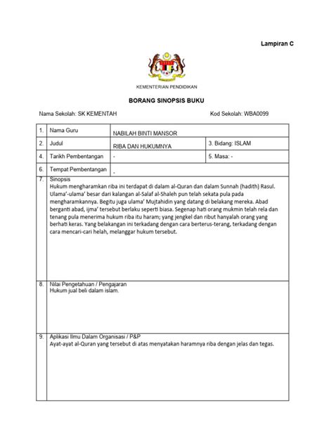 Contoh Sinopsis Buku Splkpm Pdf