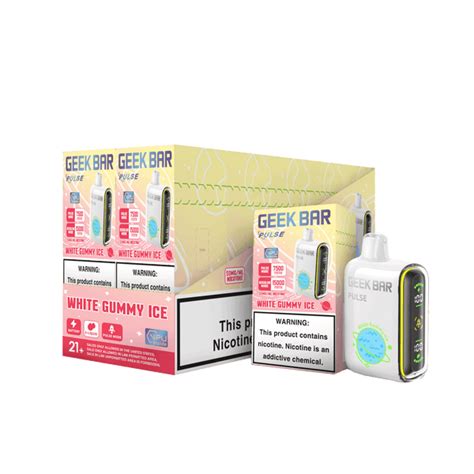 White Gummy Ice Geek Bar Pulse 15000 Puff Box Of 5 Elf Vape Shop