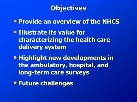 PPT Overview Of The National Health Care Survey PowerPoint Presentation ID