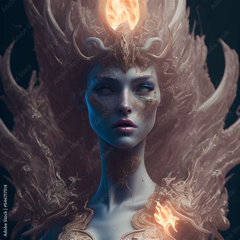 A Female Succubus Demon Portrait A Young And Beautiful Womans Face