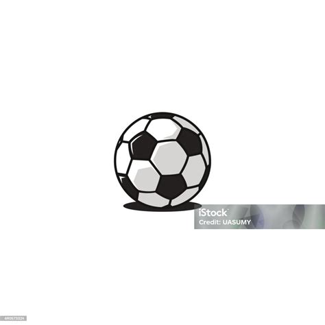 축구 공 아이콘 전통적인 디자인 흑백 잘린된 정이십면체 패턴 흰색 배경에 고립 32패널 축구 공 아이콘입니다 오각형 도형에 대한