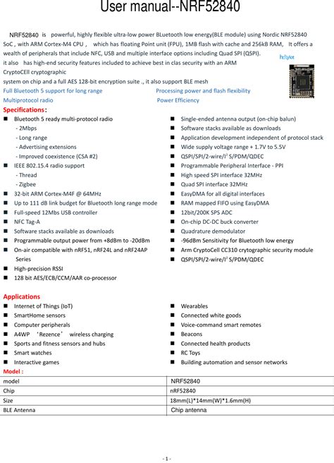 Holyiot Technology Nrf52840 Holyiot 18010 Nrf52840 User Manual 15 Nrf52840 Userman R1