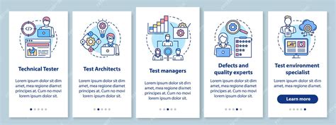 Premium Vector Software Testing Roles Onboarding Mobile App Page Screen With Linear Concepts