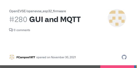 Gui And Mqtt · Issue 280 · Openevseopenevseesp32firmware · Github