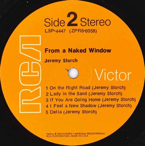 Jeremy Storch From A Naked Window Vinyl Pussycat Records
