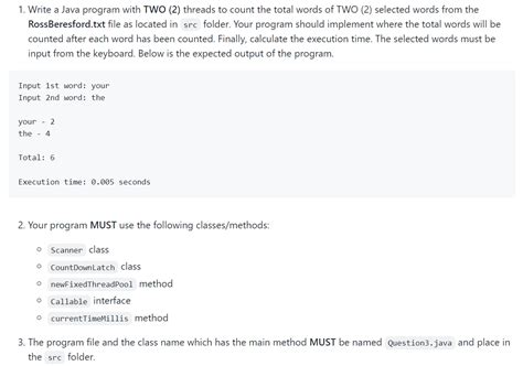 Solved PROGRAMMING Write A Java Program With TWO Threads Chegg Com