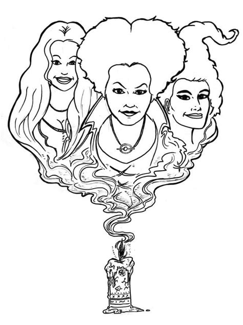 Sanderson Sisters From Hocus Pocus Coloring Page Free Printable