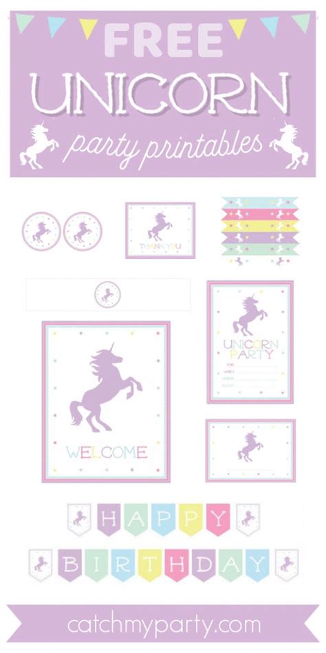 Paper Party Supplies Unicorn Birthday Party PRINT YOURSELF Unicorn