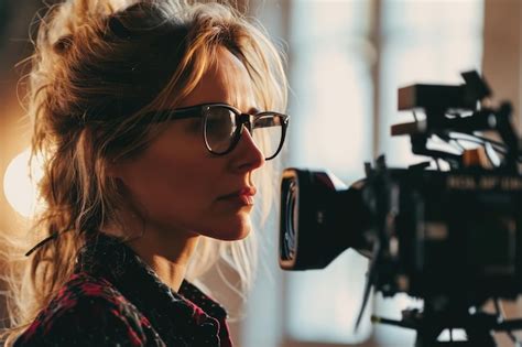 Premium Ai Image Talented Female Filmmaker