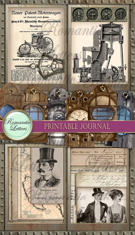 Printable Junk Journal Kit Steampunk Industrial Digital Etsy Sweden