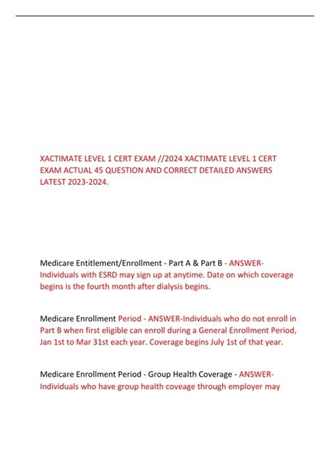 Xactimate Level 1 Cert Exam 2024 Xactimate Level 1 Cert Exam Actual