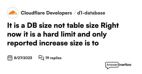 It Is A Db Size Not Table Size Right Now It Is A Hard Limit And Only