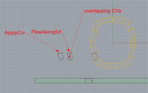 flowalongsrf vs applycrv rebuild curve issue rhino for windows