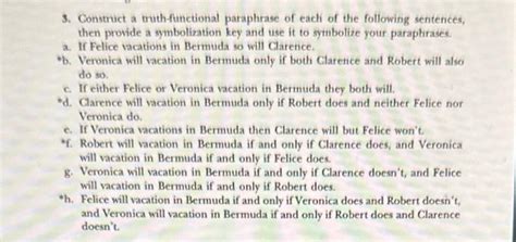 3 Construct A Truth Functional Paraphrase Of Each Of
