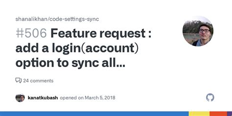 Feature Request Add A Loginaccount Option To Sync All Settings