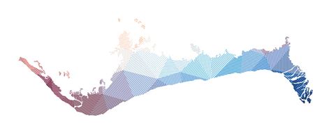 그랜드 바하마의 지도 섬의 로우 폴리 그림입니다 줄무늬가 있는 기하학적 디자인 기술 인터넷 네트워크 개념 벡터 일러스트 레이 션 그라데이션에 대한 스톡 벡터 아트 및 기타